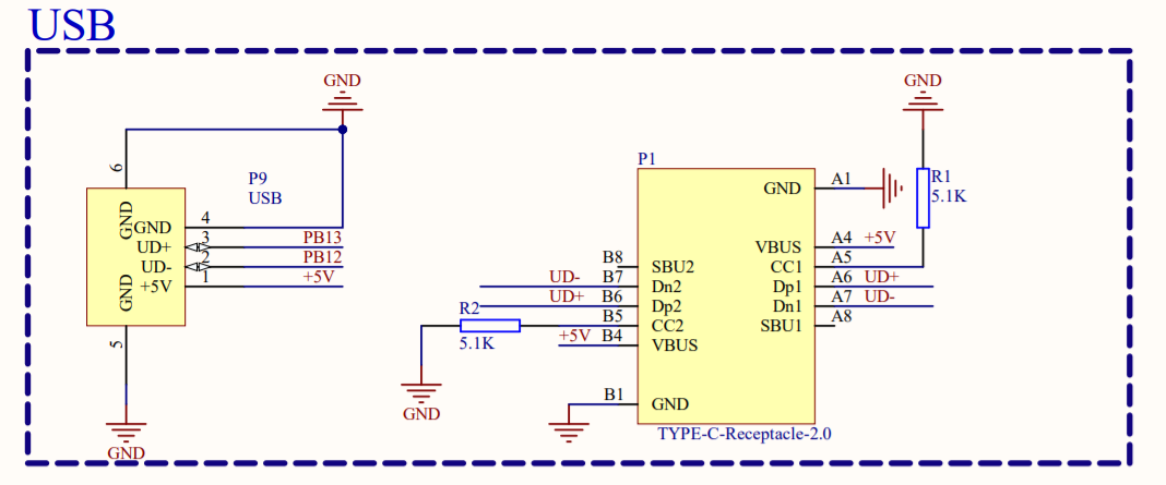 CH573 开发板上的两个USB座 - 沁恒微电子社区