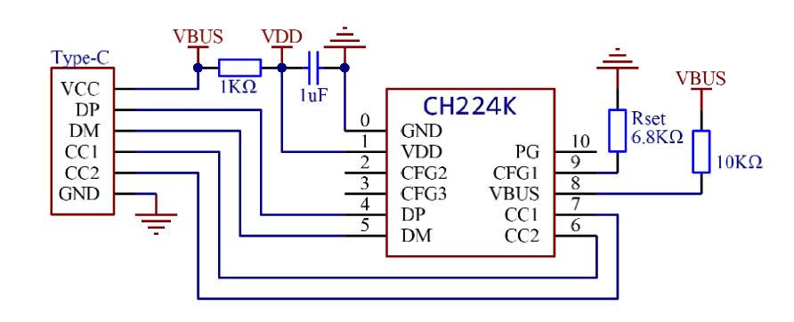 关于CH224K电源诱骗芯片没有诱骗出电压。。 - 沁恒微电子社区