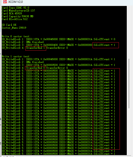 CH32V307 SDIO接口DMA模式读写TF卡中断异常 - 沁恒微电子社区