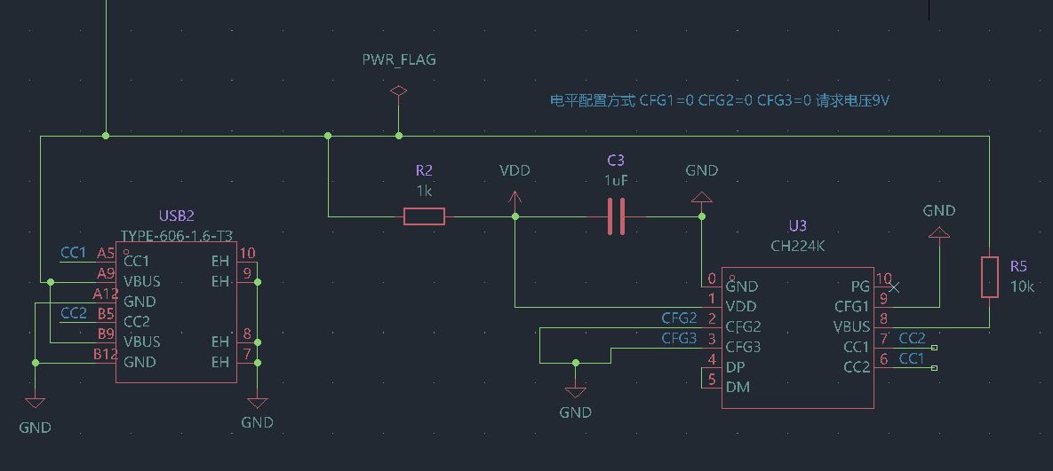 CH224K使用Type-C母口 电平配置为5V VBUS可以测出5V 但VDD实测为2.9V - 沁恒微电子社区