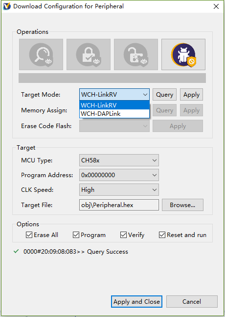 买了WCHLinkE下载仿真器下载失败Failed to configure mcu. - 沁恒微电子社区