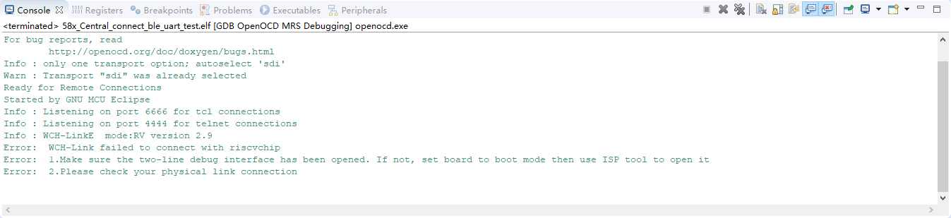 买了WCHLinkE下载仿真器下载失败Failed to configure mcu. - 沁恒微电子社区