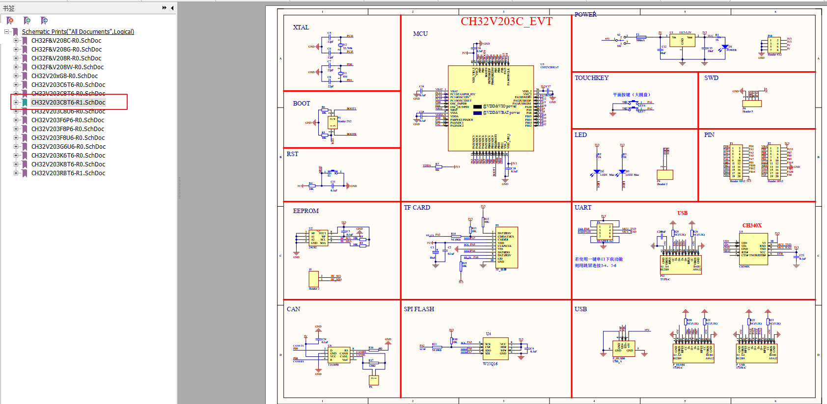 有CH32V203C8T6-EVT-R1-1v0.FP的原理图吗？ - 沁恒微电子社区