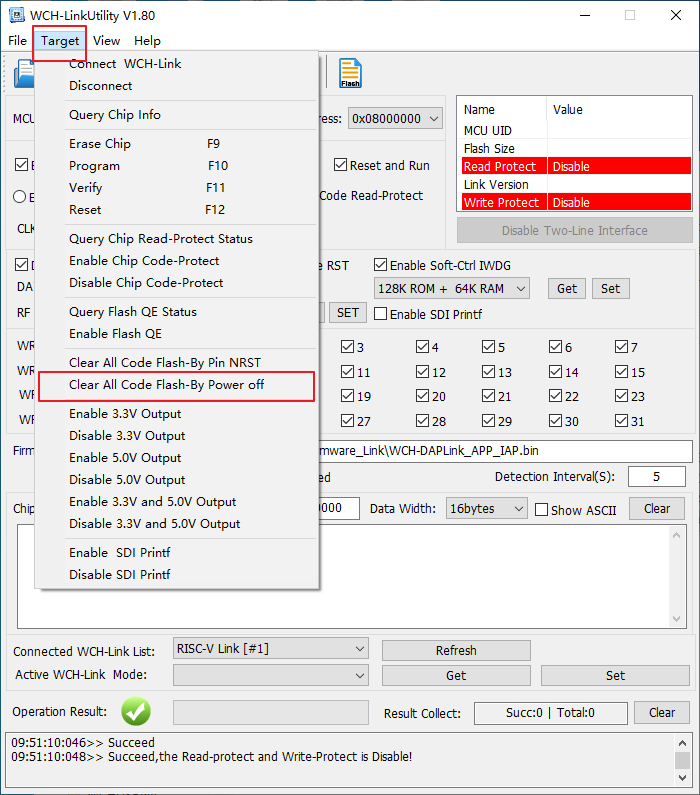 如何重置：Failed,the chip type is not matched or status of chip is wrong! - 沁恒微电子社区