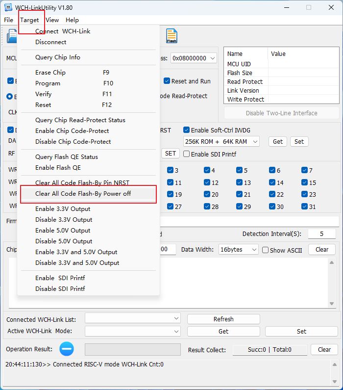 WCH-Link 连接到CH32V203失败，这个SW接口需要单独打开吗？WCHISPStudio里面没有看的打开SW接口的选项 - 沁恒微电子社区