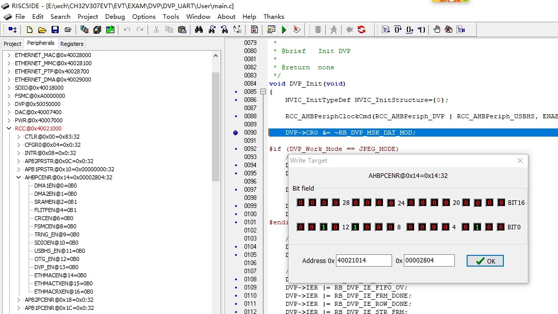 ch32v307 DVP_UART例程我将 pb6改为 pb3了。现在uart 输出 没有FF D8 jpeg图像头尾是 什么什么原因？ - 沁恒微电子社区