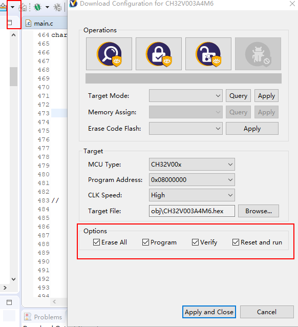 WCH-LINKE 无法在MounRiver中对CH582M下载程序 - 沁恒微电子社区