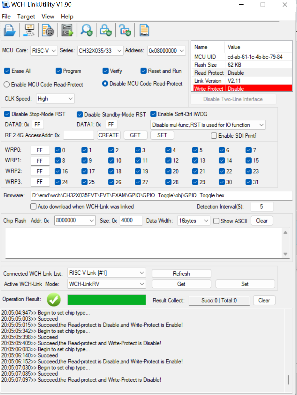 ch32x033F8P6无法wch-linke烧写 - 沁恒微电子社区