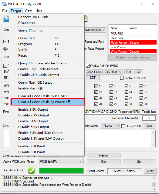 WCH-LinkUtility 下载程序后，重新上电进入读保护无法运行程序 - 沁恒微电子社区